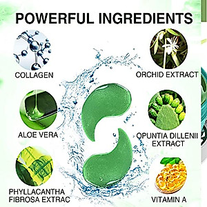 Under Eye Mask 60 pcs, Green Tea Extract Under Eye Patches, Eye Mask for Puffy Eyes, Undereye Dark Circles Treatments, Under Eye Pads, Anti-Wrinkle Gel Pads