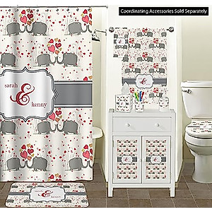 RNK Shops Elephants in Love Waste Basket - Single Sided (Black) (Personalized)