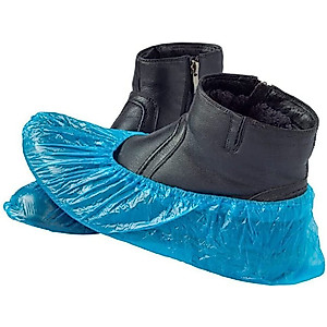 Shoe Covers Disposable 1000 PCS (500 Pairs) Reusable Boot Covers Waterproof, Durable for Real Estate, Travel, Construction, Workplace, Medical, Rain, Floor, One Size Fits Most, Hygienic Carpet Blue