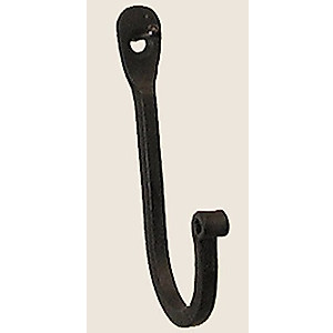 Colonial Tin Works Vintage Hand Forged Iron Classic Early American Plain Hook Black Set of 12 (Set of 12)