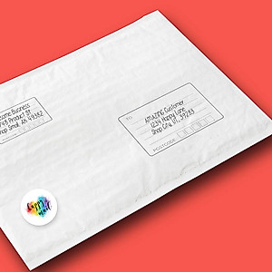 Rainbow Heart Happy Mail Thank You Customer Appreciation Sticker Labels for Small Businesses, 60 1.5" Circle Stickers by AmandaCreation, Great for Envelopes, Postcards, Direct Mail, & More!