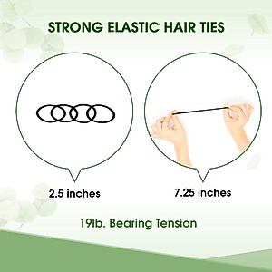 BIODEGRADABLE Elastic Hair Ties for Women & Men - Organic No Crease Black Hair Tie Ponytail Holders and Hairties for Buns - Plastic Free Hairbands for Women and Mens Hair - 5mm (27 count)