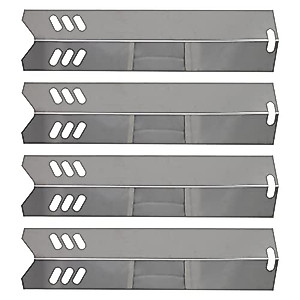 4-Pack BBQ Grill Heat Shield Plate Tent Replacement Parts for Uniflame GBC1059WB - Compatible Barbeque Stainless Steel Flame Tamer, Guard, Deflector, Flavorizer Bar, Vaporizer Bar, Burner Cover 15"