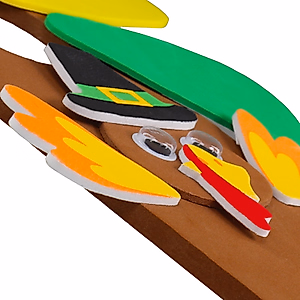 Winlyn 24 Sets Thanksgiving Turkey Doorknob Hanger Decorations Art Sets DIY Thanksgiving Craft Kits Fall Crafts Give Thanks Turkey Foam Stickers Arts and Crafts for Kids Party Classroom Activities