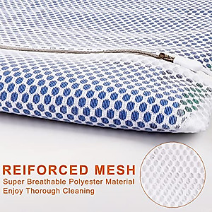 HAOBAOBEI Mesh Laundry Bag for Delicates, 3 Pack 16x20 Inch Durable Travel Laundry Bags, Scrubba Mesh Wash Bag for Laundry, Blouse, Stocking, Bra, lingerie, Garment, Clothes (Standard Medium)
