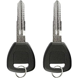 KeylessOption Replacement Chip Transponder Blank Car Ignition Key Blade for Honda Acura HD106PT (Pack of 2)