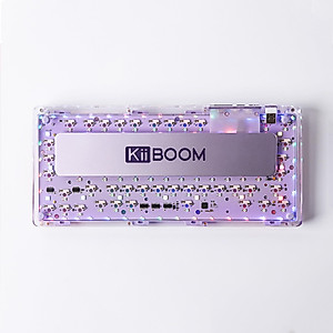 KiiBoom Phantom 81 V2 75% Hot Swappable Upgraded Crystal Gasket-Mounted Mechanical Keyboard, Triple Mode NKRO Gaming Keyboard with South-Facing RGB, Clear Keycaps, 4000mAh Battery for Win/Mac (Purple