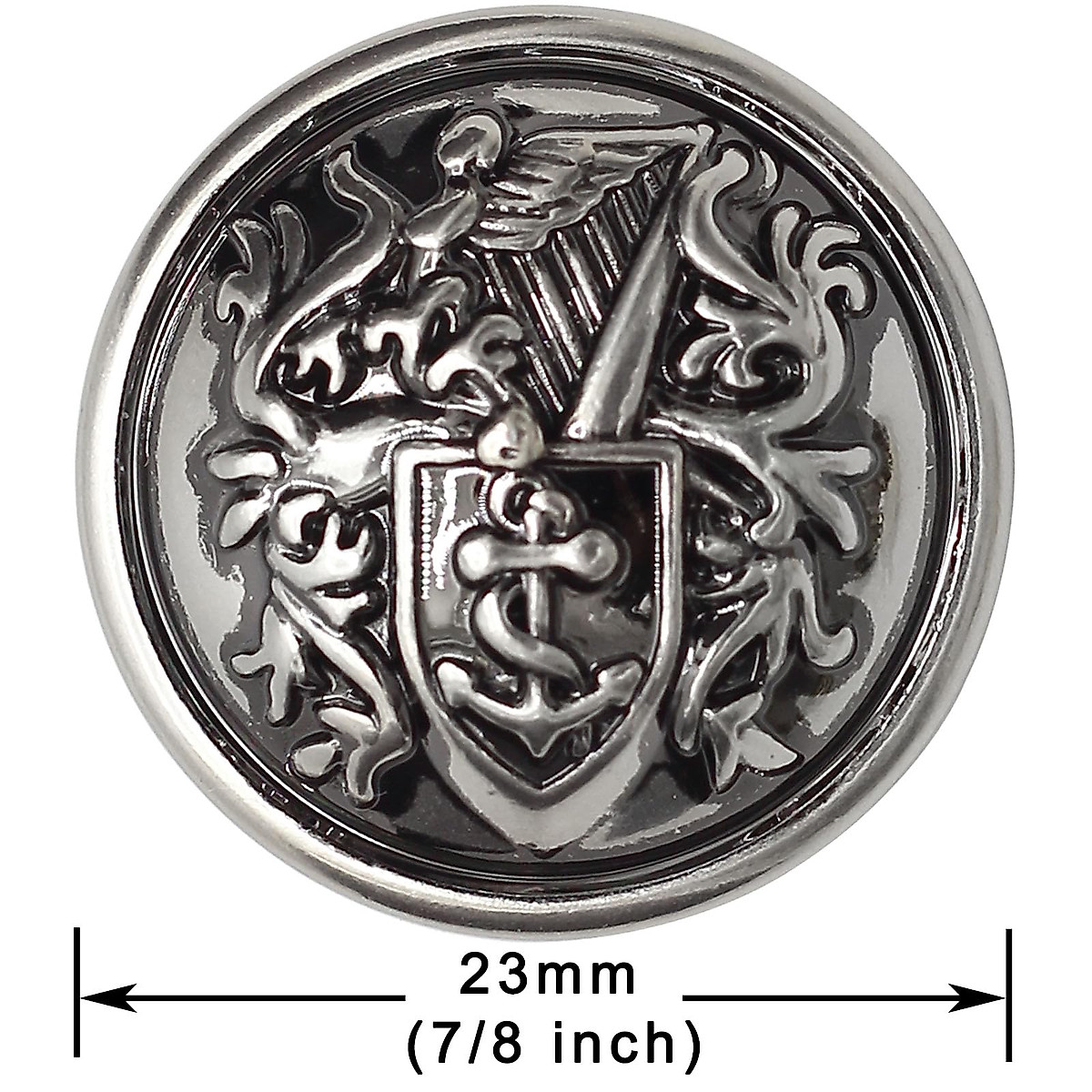 Betoplin 12 Pieces Metal Blazer Buttons Set, 23mm Gun Black Buttons with Shank for Blazers, Suits, Jackets