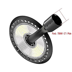 CYLED Post Top Light 60W LED Circular Area Light 8000Lm 5500K Pure White (200W Equivalent) Garden Pole Lights Outdoor Post Top Lamps Lamp Top Pathway Pole Light Fixture for Street Yard Garden