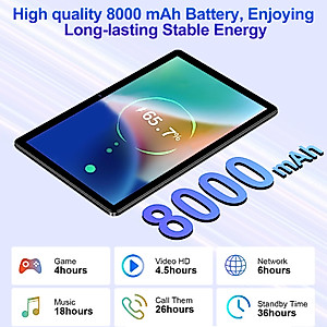 Tablet 10.1 inch Android 13 Tablet Octa-Core 2.0 GHz, 14GB RAM 128GB ROM TF 1TB, 5+8MP Camera, 8000mAh Battery, 5G WiFi, Bluetooth 5.0, HD IPS Screen Tablet with Keyboard Mouse - Black Birthday Gifts