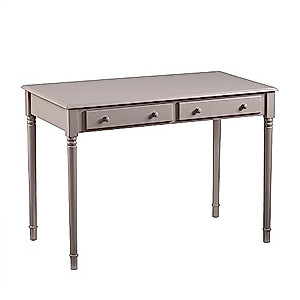 SEI Furniture Janice 2-Drawer Slim Profile Writing Desk, Gray