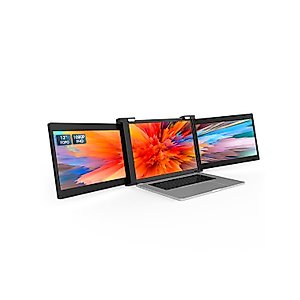 FOPO [2022] 12" Triple Portable Monitor for Laptop,Black,S12-29D