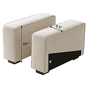 SOPAT Modular Sofa Armrest Module for Modular Sectional Sofa Couch Side Armrest with Comfy Chenille Fabric (Beige)