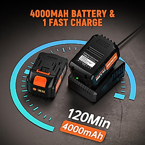 Angle Grinder Cordless,Cordless Grinder With Battery And Charger,4000mAh Batteries,21V,10000RPM Brushless Motor Metal Grinder,4-1/2'' Cutting Wheels, Flap Disc,Cordless Metal Cutting Tool