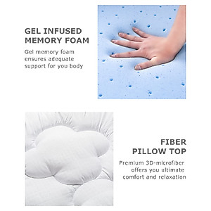 BedStory Mattress Topper Queen Size, Dual Layer Pillow Top and Gel Memory Foam Bed Toppers 3.6 Inch, Combination of Comfort and Support, White