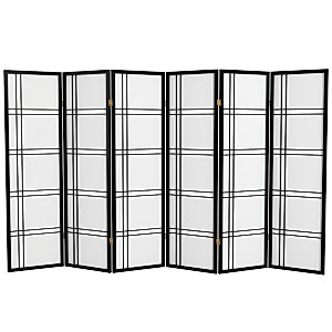 Red Lantern DC60-BLK-6P Room Divider, 6 Panel, Black