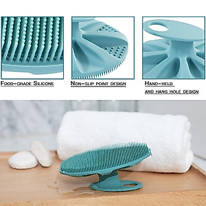 Food-grade Soft Silicone Body Cleansing Brush Shower Scrubber, Gentle Exfoliating and Massage for all Kinds of Skin (Pack of 4)