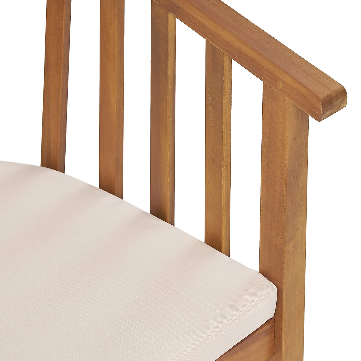 GDFStudio Outdoor Wooden Dining Chairs with Cushions (Set of 2), Cream and Finish