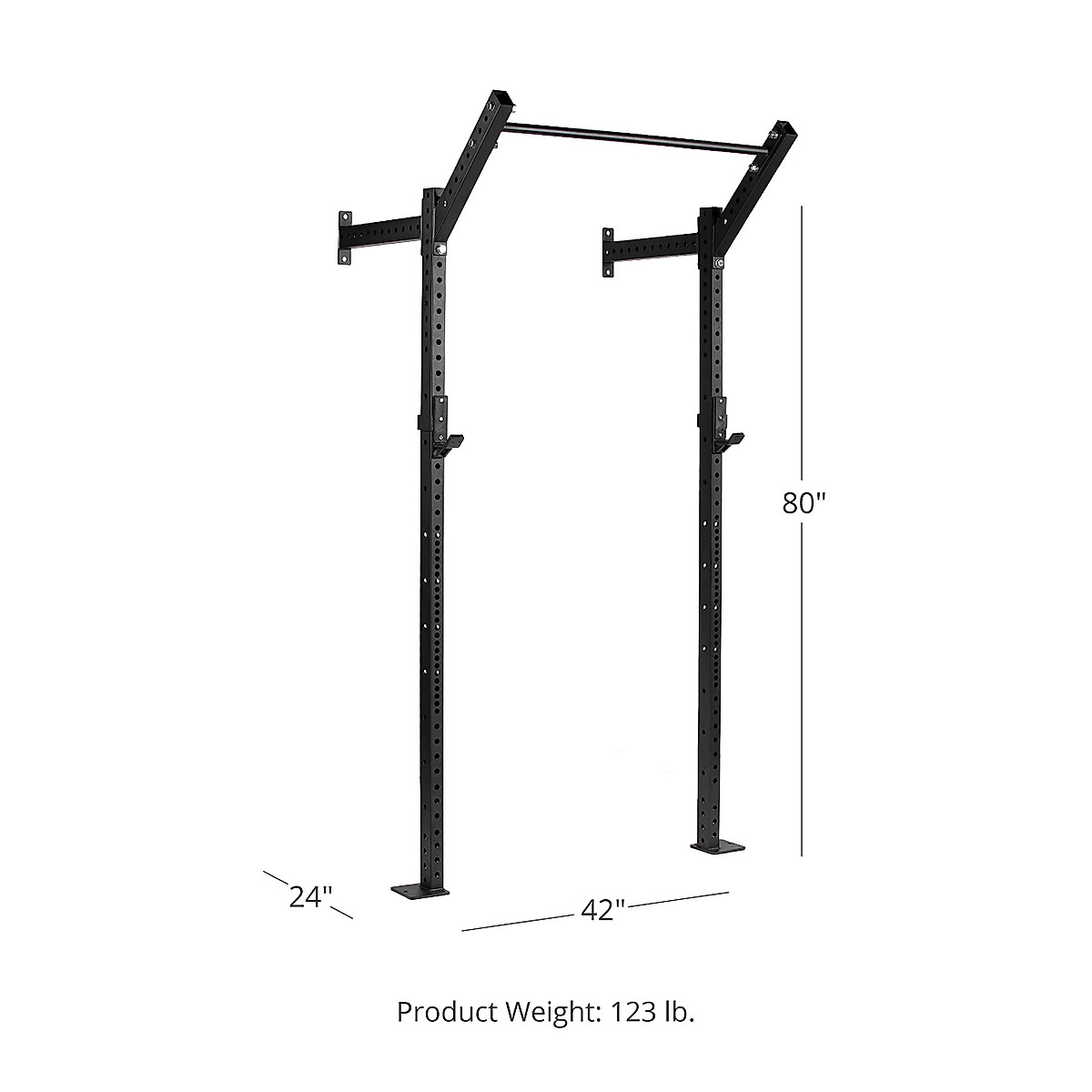 Titan Fitness T-3 Series Space Saving Rack 82 in. Tall 24 in. Deep Wall Mount