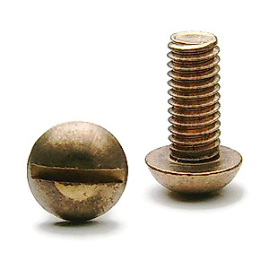 Silicon Bronze Slotted Round Head Machine Screws 1/4"-20 x 5/8" Qty 25