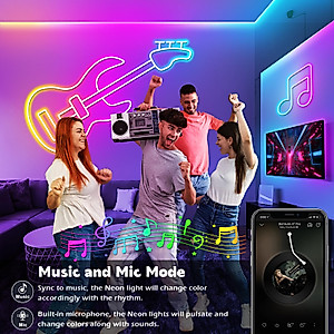 Led Neon Rope Lights 32.8Ft,Control with App/Remote,Flexible Rope Lights,Multiple Mode Led Neon Strip,IP65 Outdoor RGB Neon Lights Waterproof,Music Sync Gaming Led Neon Strip Lights for Bedroom Indoor