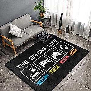 GAGNONLEE The Gaming Life Large Rugs Game Controller Floor Mat 3D Printed Modern Carpet for Gamer Bedroom Home Decor Non-Slip Area Rug 60 x 40 inch Style-4 60''x 40''（150x100cm）