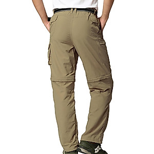 Jessie Kidden Mens Hiking Pants Convertible Quick Dry Lightweight Zip Off Outdoor Fishing Travel Safari Pants (225 Khaki 32)