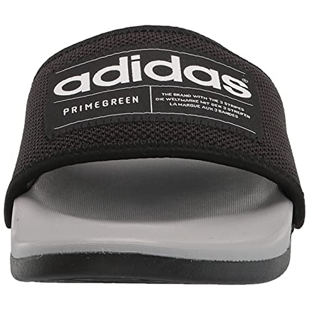 adidas Unisex Adilette Comfort Slide, Core Black/White/Grey, 7 US Men