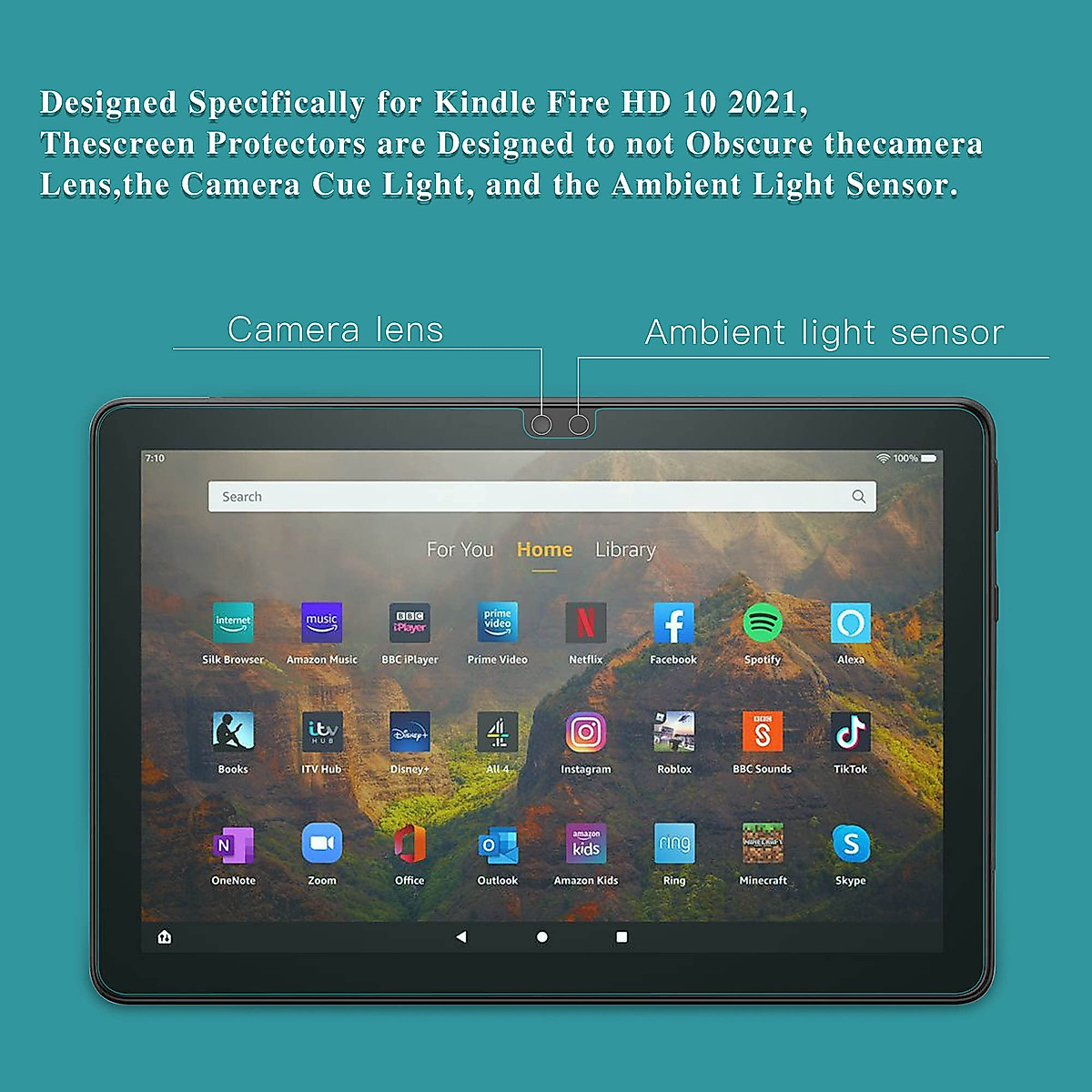 ZOEGAA All-new Fire HD 10 Screen Protector Anti-Blue Light Screen Protector Compatible with All-new Fire HD 10 2021 / Fire HD 10 Plus/Fire HD 10 Kids/Fire HD 10 11th gen screen protector 2021