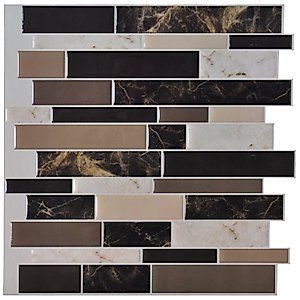 Art3d 6-Pack Peel and Stick Vinyl Sticker Kitchen Backsplash Tiles, 12" x 12" Marble Design