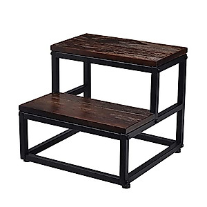Step Stools for Bedside for Adults with 400lb Load Capacity -Assembly Required(Ebony)
