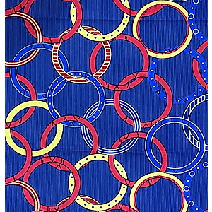 ADWAXDA African Fabric 6 Yards Cotton Wax Print Kente Cloth Ankara Fabric Wax Material for Sewing Dress Clothing(FC044)