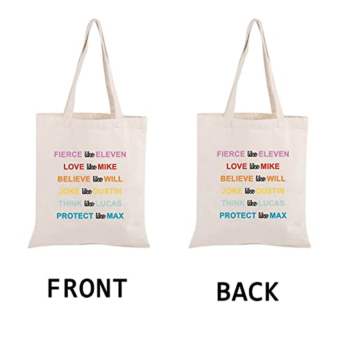 PWHAOO Fierce Like Eleven Love Like Mike Tote Bag TV Show Characters Tote Bag Gift For Fans (FIERCE like ELEVEN TOTE)