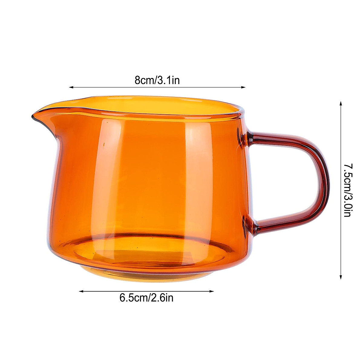 Glass Cup, High Borosilicate Glass Coffee Mug Practical Heat Insulation for Drinkware for Coffee Accessories(amber)