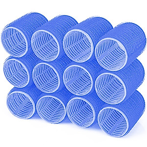 Hair Rollers, 12 Pack Self Grip Salon Hairdressing Curlers, DIY Curly Hairstyle,Colors May Vary, Large