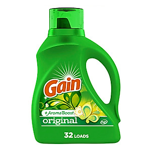Gain + Aroma Boost Laundry Detergent Liquid Soap, Original, 32 Loads 46 Fl Oz