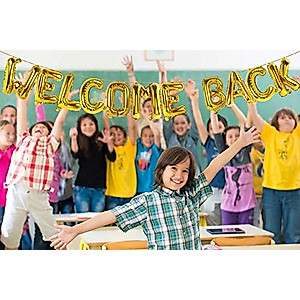 Treasures Gifted Gold Welcome Back Balloons - 16 Inch Welcome Back Decorations for Office, School, Home & More - Welcome Home Balloons, Welcome Home Decorations - Welcome Back Banner for Office & Home