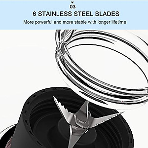 Homeleader Smoothie Blender Maker, Personal Blender for Shakes and Smoothies with 20.3 oz Tritan BPA-Free Travel Cup and Lid, Cream