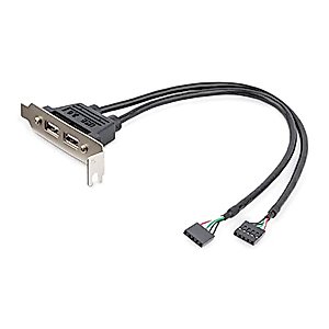 StarTech.com 2 Port USB A Female Low Profile Slot Plate Adapter - 2 Port USB Bracket - USB 2.0 A Female (USBPLATELP)