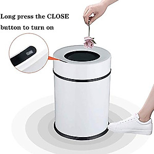 LXXSH Stainless Steel Household Trash Can Smart Home Electric Trash Cans Round Induction Trash Can, Spiral Induction Opening and Closing Trash Can for Bedroom (Color : A, Size : 6l)