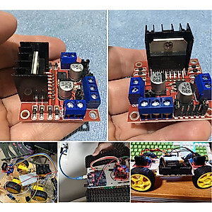 Aideepen 5pcs L298N Motor Driver Controller Board Module Stepper Motor DC Dual H Bridge for Arduin0 Smart Car Power UN0 MEGA R3 Mega256O