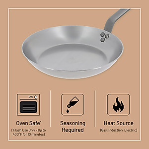 de Buyer MINERAL B Carbon Steel Omelette Pan - 11” - Naturally Nonstick - Made in France