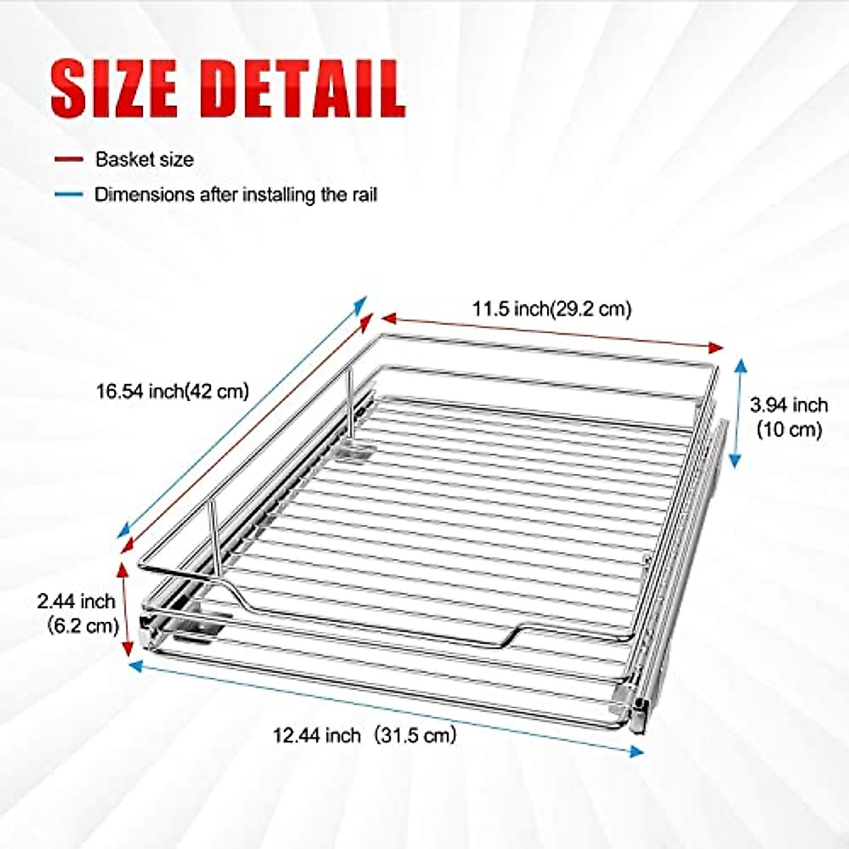 G-TING Pull Out Cabinet Organizer, Heavy Duty Under Sink Slide Out Storage Shelf Sliding Drawer Organizer for Pantry, Home, Kitchen, Bathroom, 2 Pack