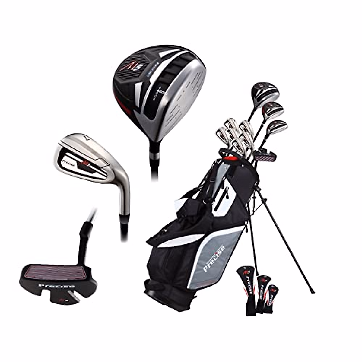 14 Piece Men's All Graphite Complete Golf Clubs Package Set Titanium Driver, Fairway, Hybrid, S.S. 5-PW Irons, Putter, Stand Bag - Choose Right or Left Hand! (All Graphite - Regular Size, Left Hand)