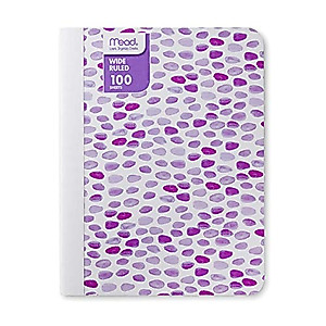Mead Composition Books/Notebooks, Wide Ruled Paper Composition Notebook, 100 Sheets (200 Pages), Fashion Designs - (6 Pack)