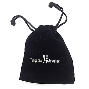 His & Hers Tungsten Carbide Engagement Wedding Band Ring Set, Blue Carbon Fiber Inlay