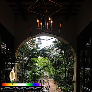 Winbomgo E12 Led Light Bulbs Retro Candelabra Led Light Bulbs Dimmable 25 Watt Incandescent Equivalent CRI 85+ 150lm Flame Tip Shape Ca11 Shape for Chandelie/Ceiling Fans 2200k Amber 6Pack