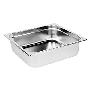 Soro Essentials- Two-Third Size 4" Deep Stainless Steel Anti-Jamming Steam Table Pan 24 Gauge- Chafer Food Pan Stackable Anti-Jam Steam Pan for Hotel Restaurant Supplies Party Buffet Event Catering
