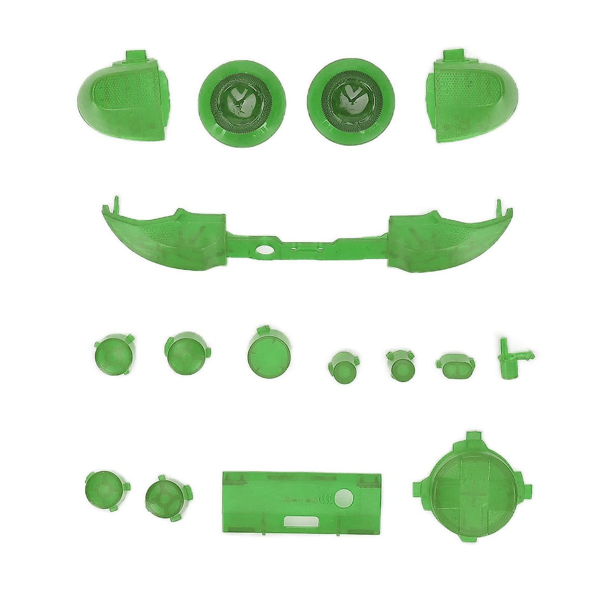 Replacement Full Set Bumper Buttons Compatible with Series X Series S Controller, Controller LB RB LT RT Bumper Buttons Repair Kit, Gamepad(Green)