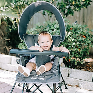 Baby Delight Go with Me Jubilee Deluxe Portable Chair | Indoor and Outdoor | Sun Canopy | Grey